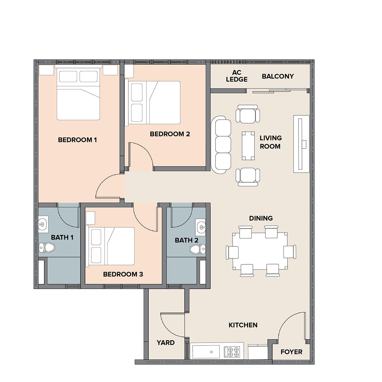 type b1 670sqft 1 1 bedroom 1 bathroom